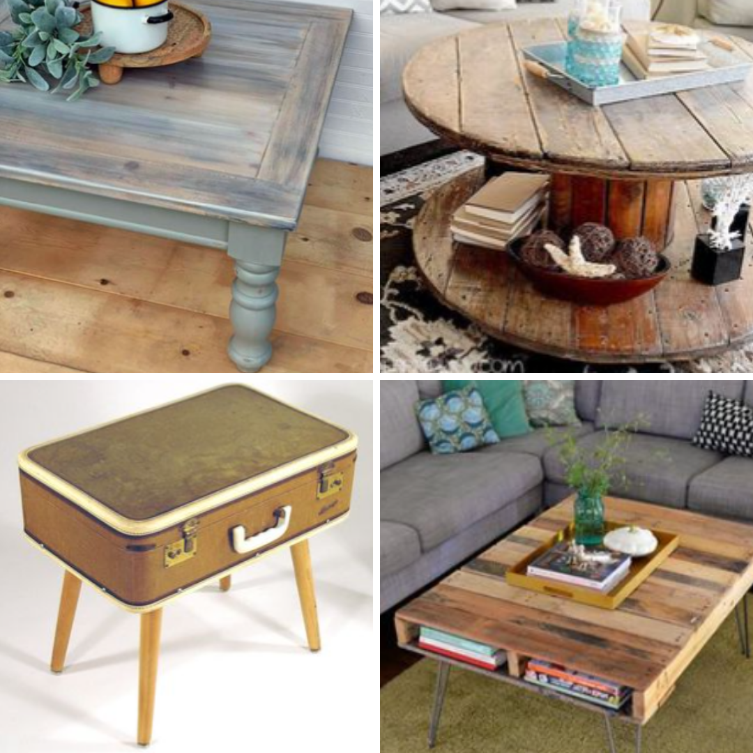 Repurposed Glass Coffee Table